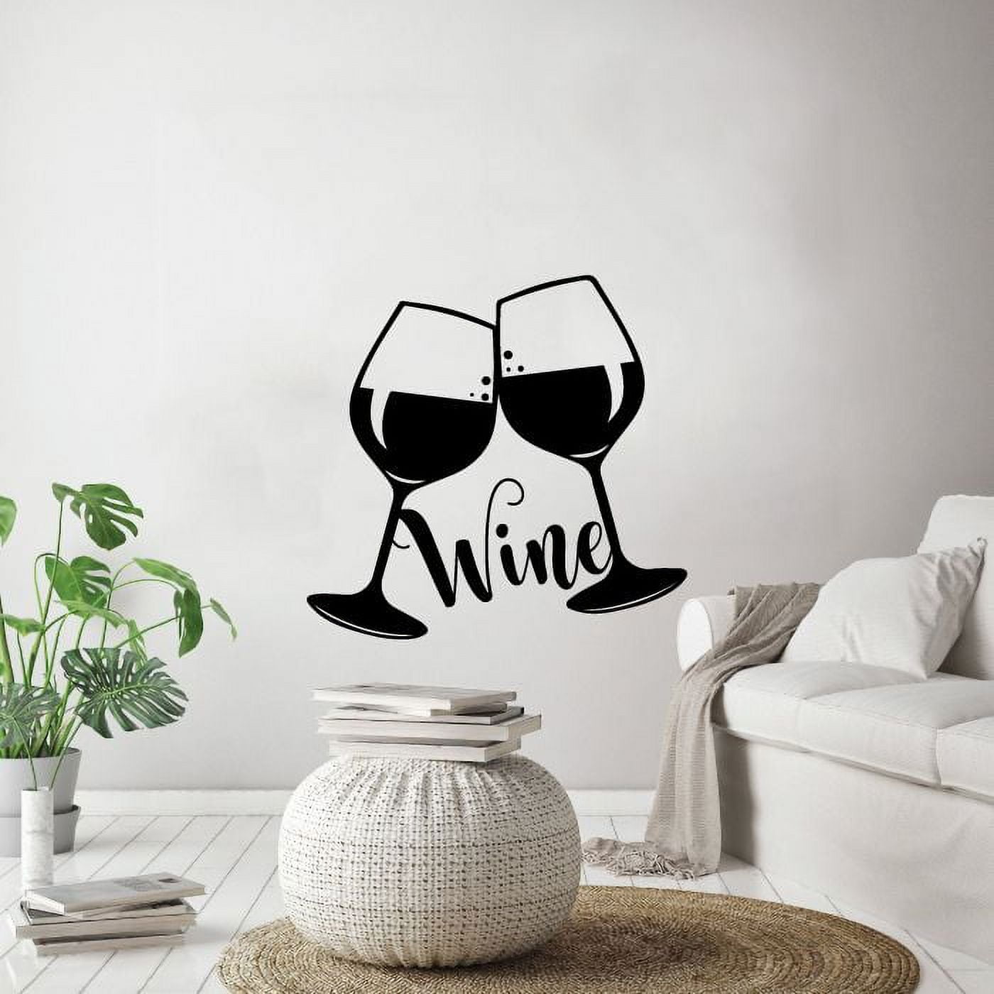 Wine Glass And Wine Bottle Drink Glass Wine Bottle Silhouette Vinyl ...