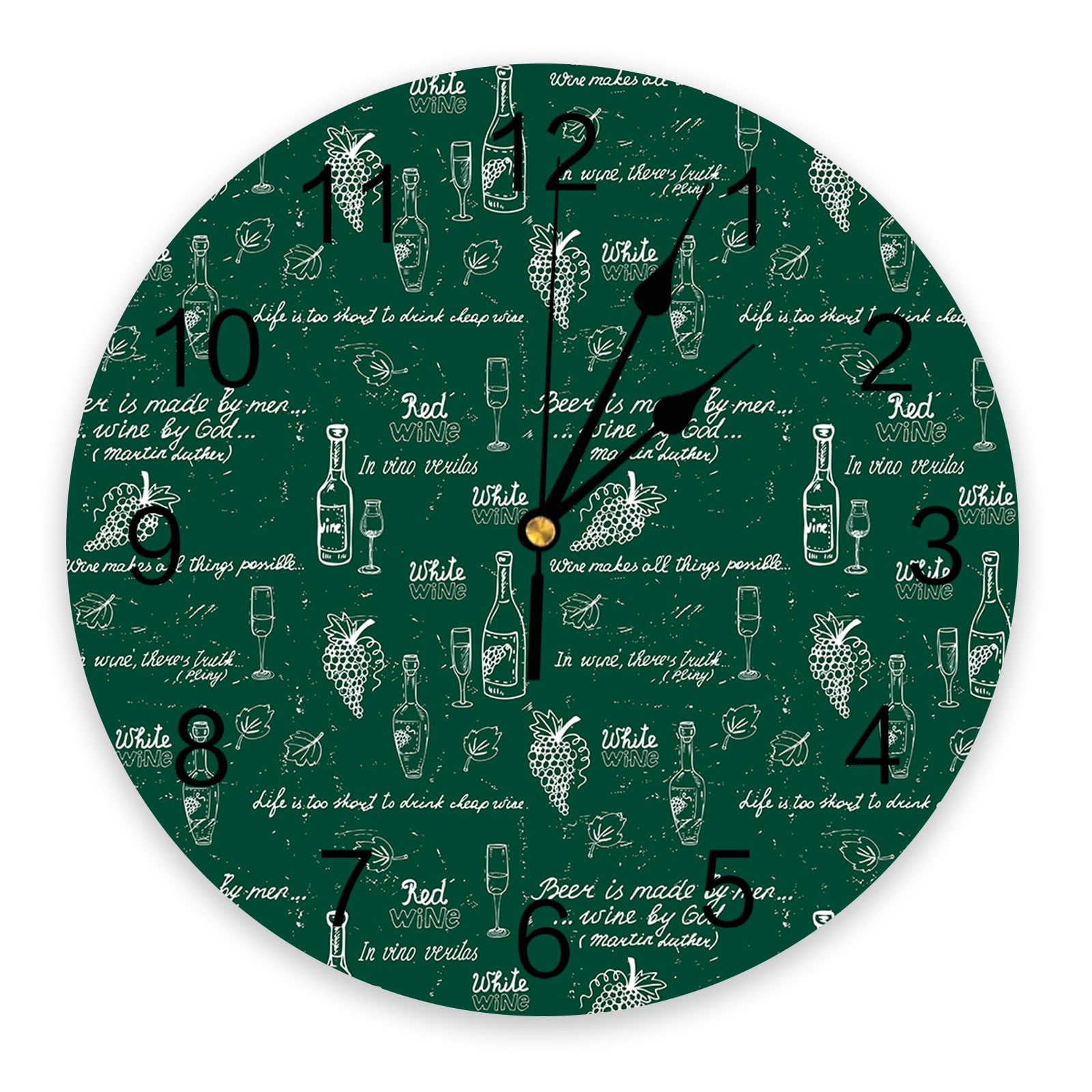 Wine Glass Wine Fruit Barrel Wall Clock For Modern Home ration Teen ...