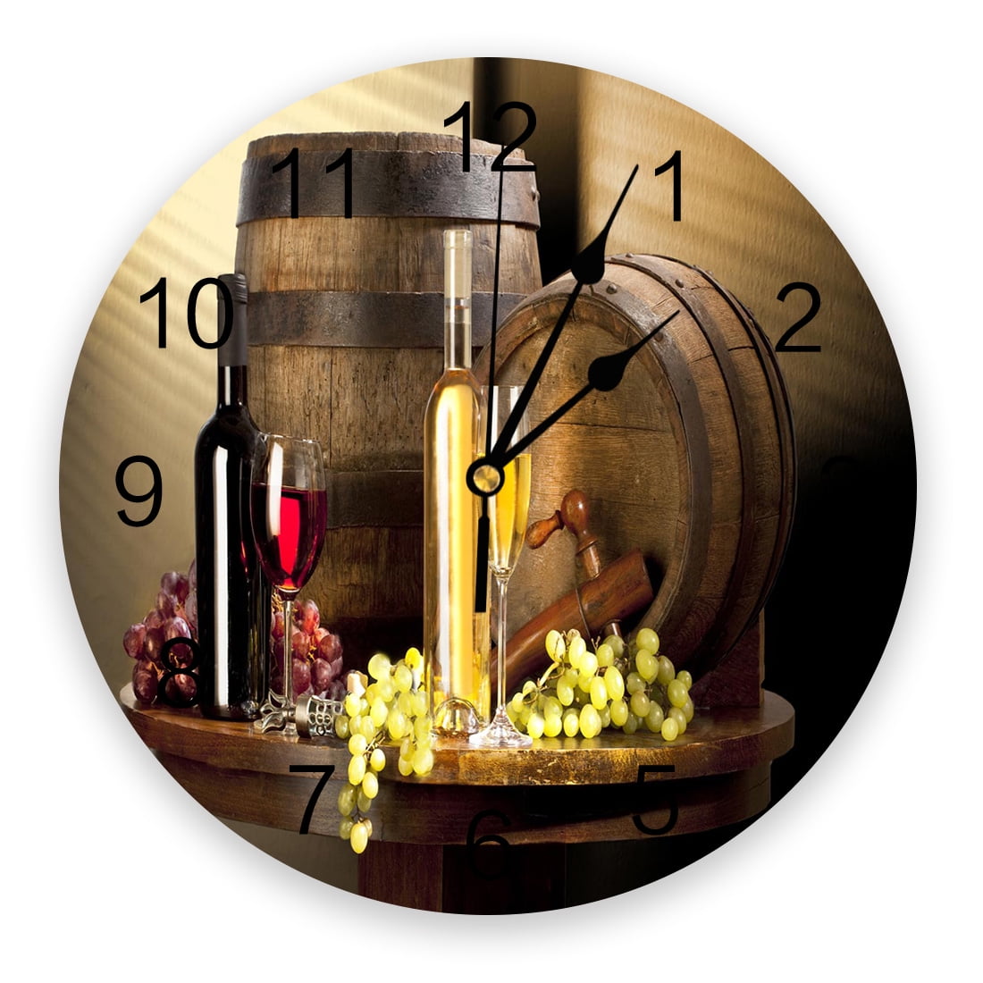 Wine Glass Wine Fruit Barrel Wall Clock For Modern Home ration Teen ...