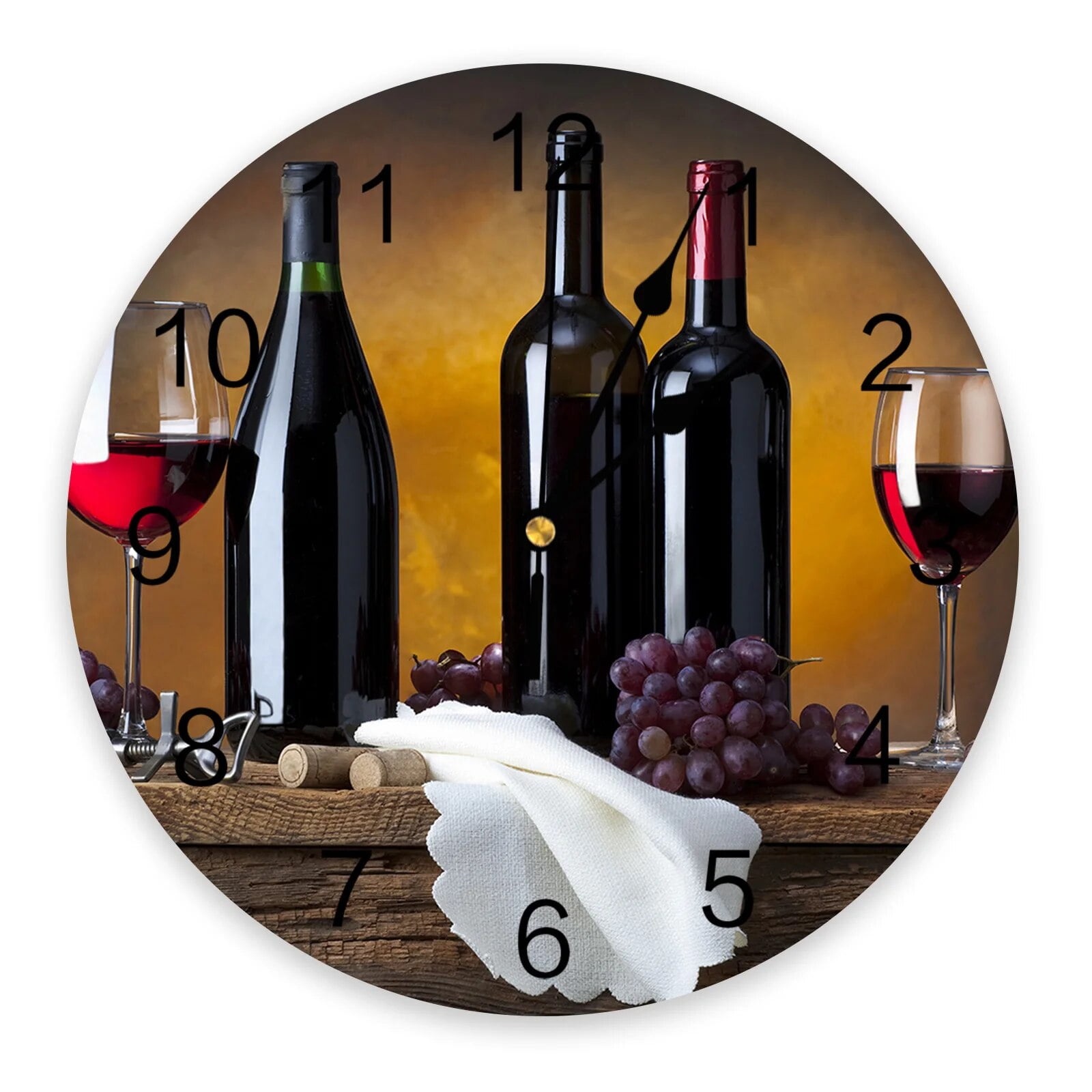 Wine Glass Wine Fruit Clocks Wall Home Decor Modern Kitchen Room ...