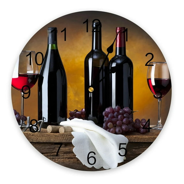 Wine Glass Wine Fruit Clocks Wall Home Decor Modern Kitchen Room ...