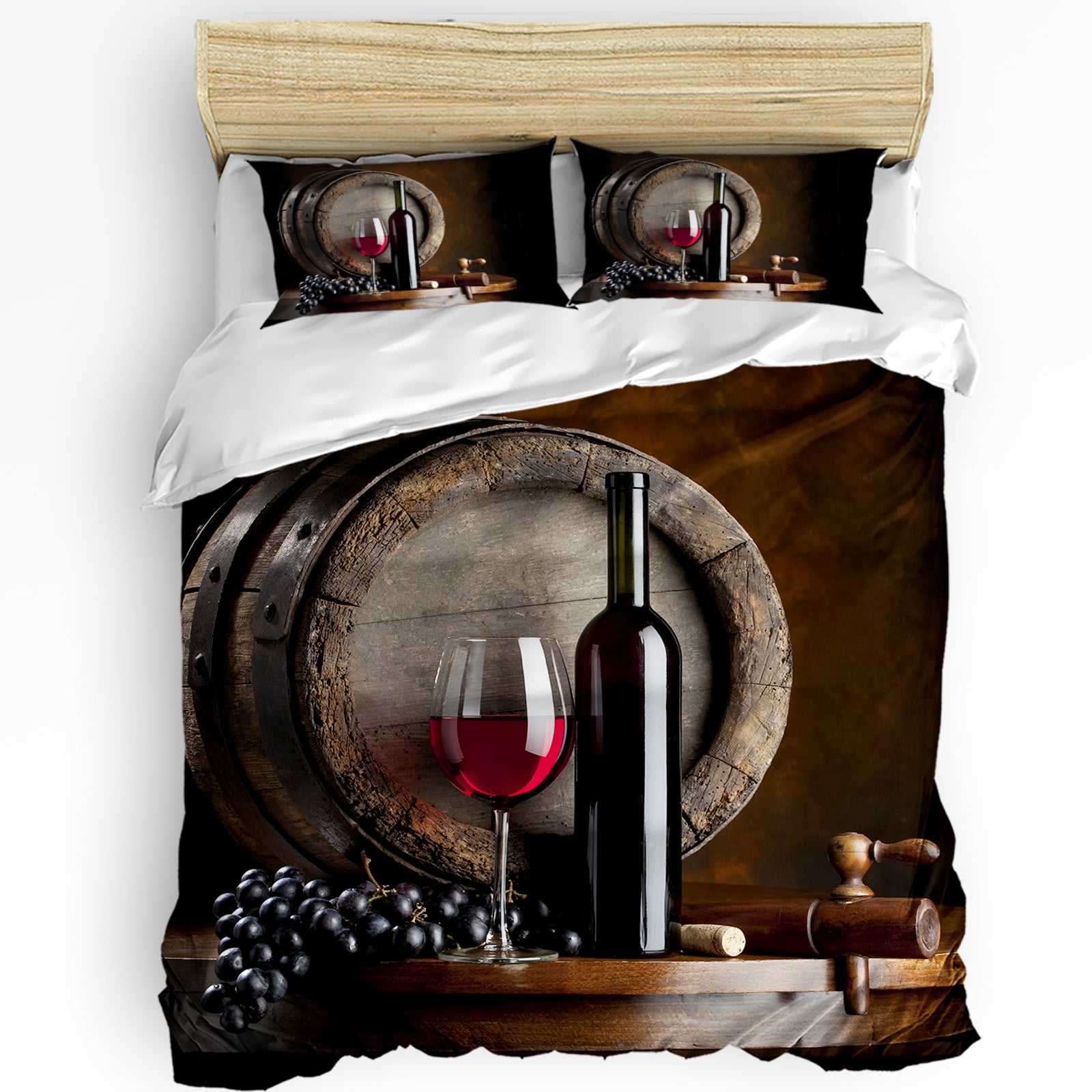 Wine Glass Wine Fruit Glass Barrel Duvet Cover with Pillow Case Custom ...