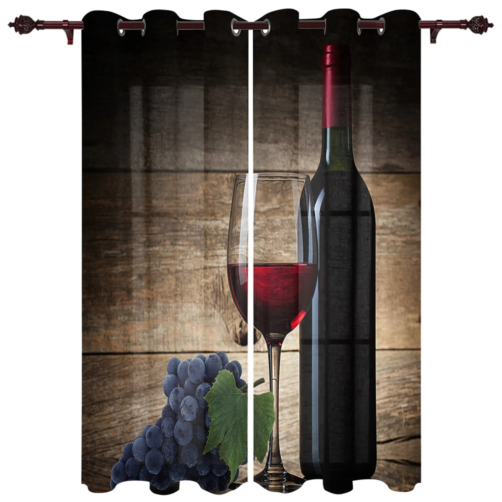 Wine Glass Wine Fruit Grapes Windows Curtains Living Room Bedroom ...