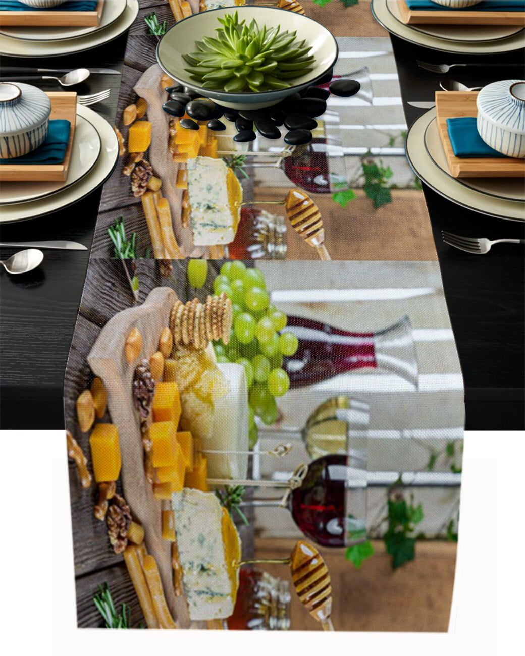 Wine Glass Wine Grapes Table Runner Luxury Home Dining Table Coffee ...