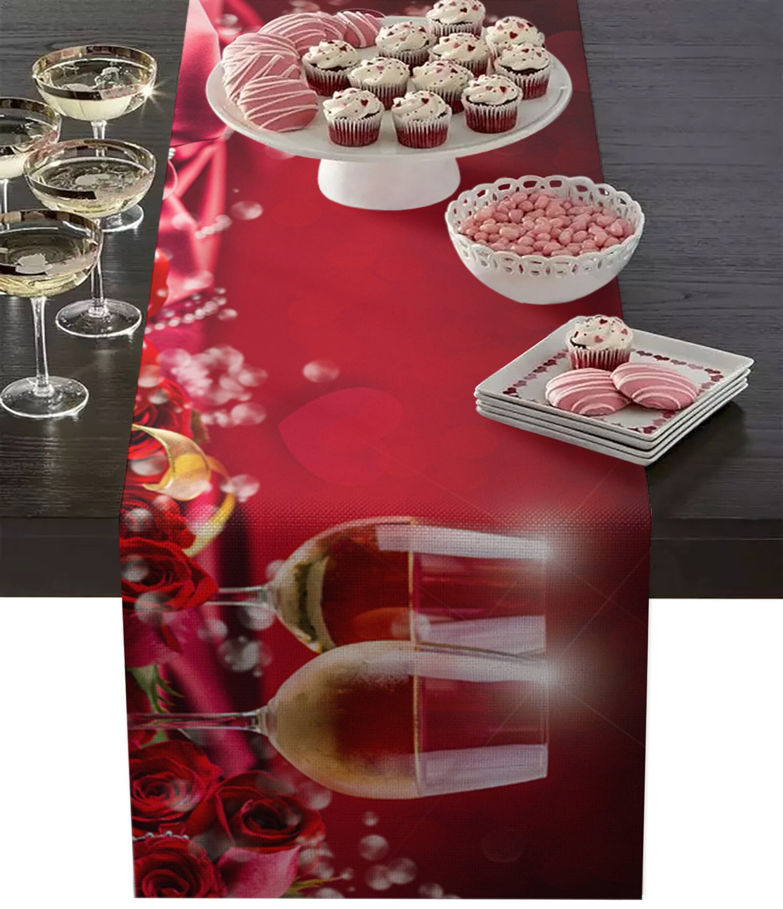 Wine Glass Wine Grapes Table Runner Luxury Home Dining Table Coffee ...