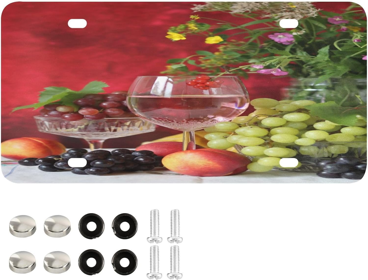 Wine Glass and Grape License Plates Front License Plate Covers Metal ...