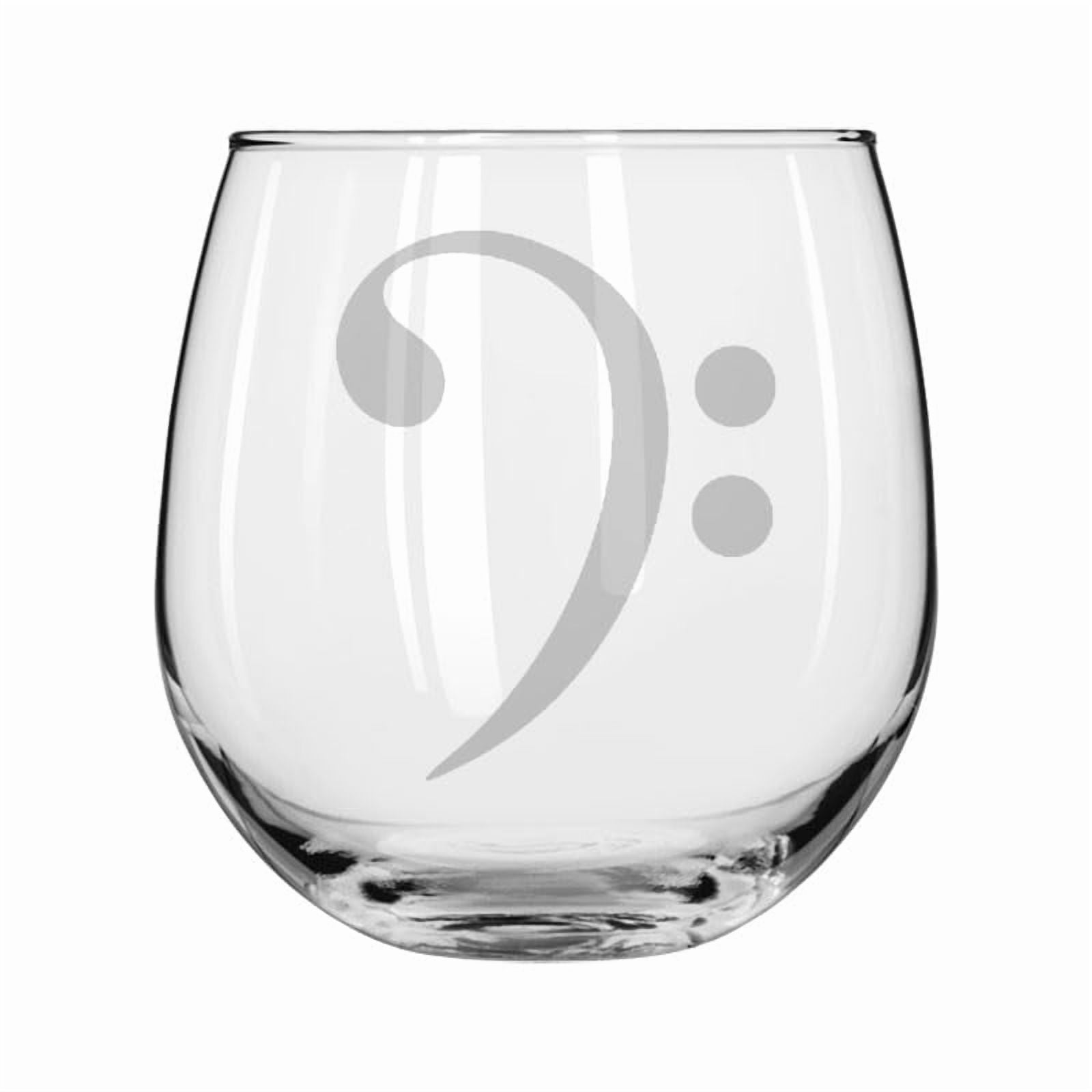 Wine Glass for Red or White Wine Gift Bass Clef (16 oz Stemless ...