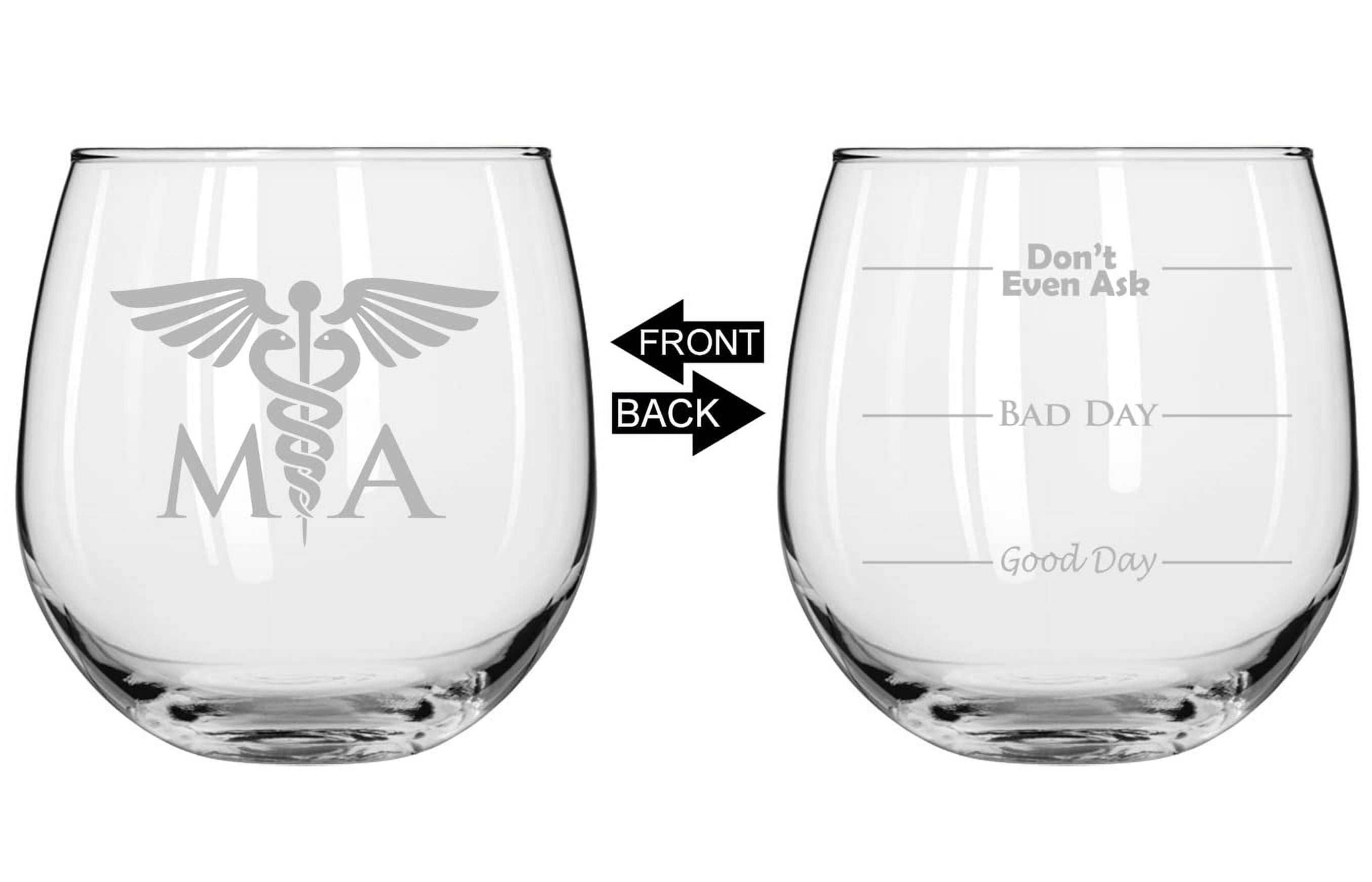 Wine Glass for Red or White Wine Two Sided Good Day Bad Day Don't Even ...