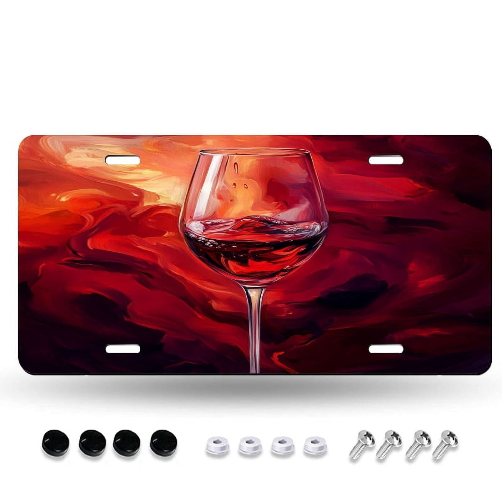 Wine Glass License Plate Holder