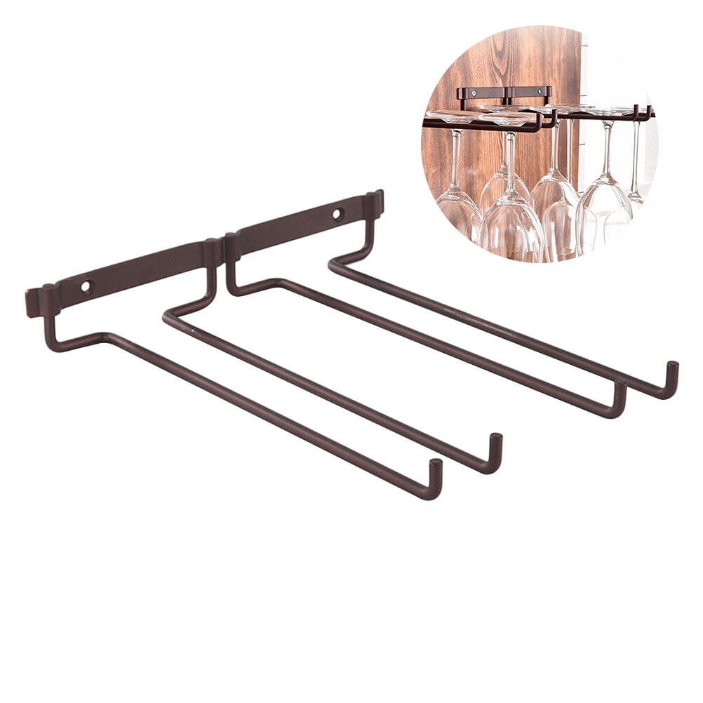 Wine Glasses Hanger Double Rows Wine Cup Shelf Iron Goblet Holder Frame ...