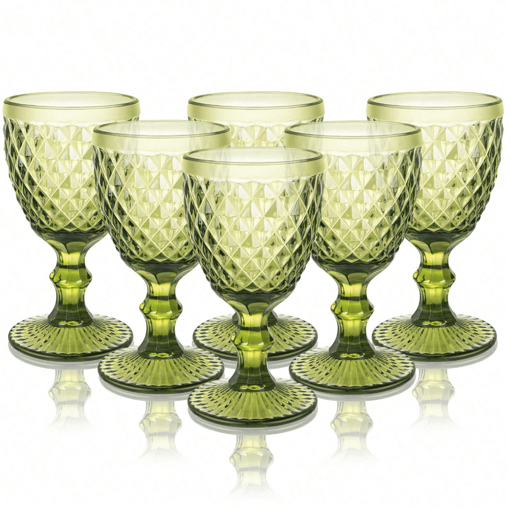 Wine Glasses Set Of 6 | Vintage Red Wine Goblets Glassware Sets ...