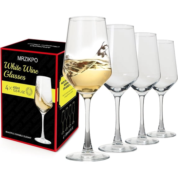 Wine Glasses Set of 4,13.5 oz/400ml Clear Red/White,Wine for Party ...