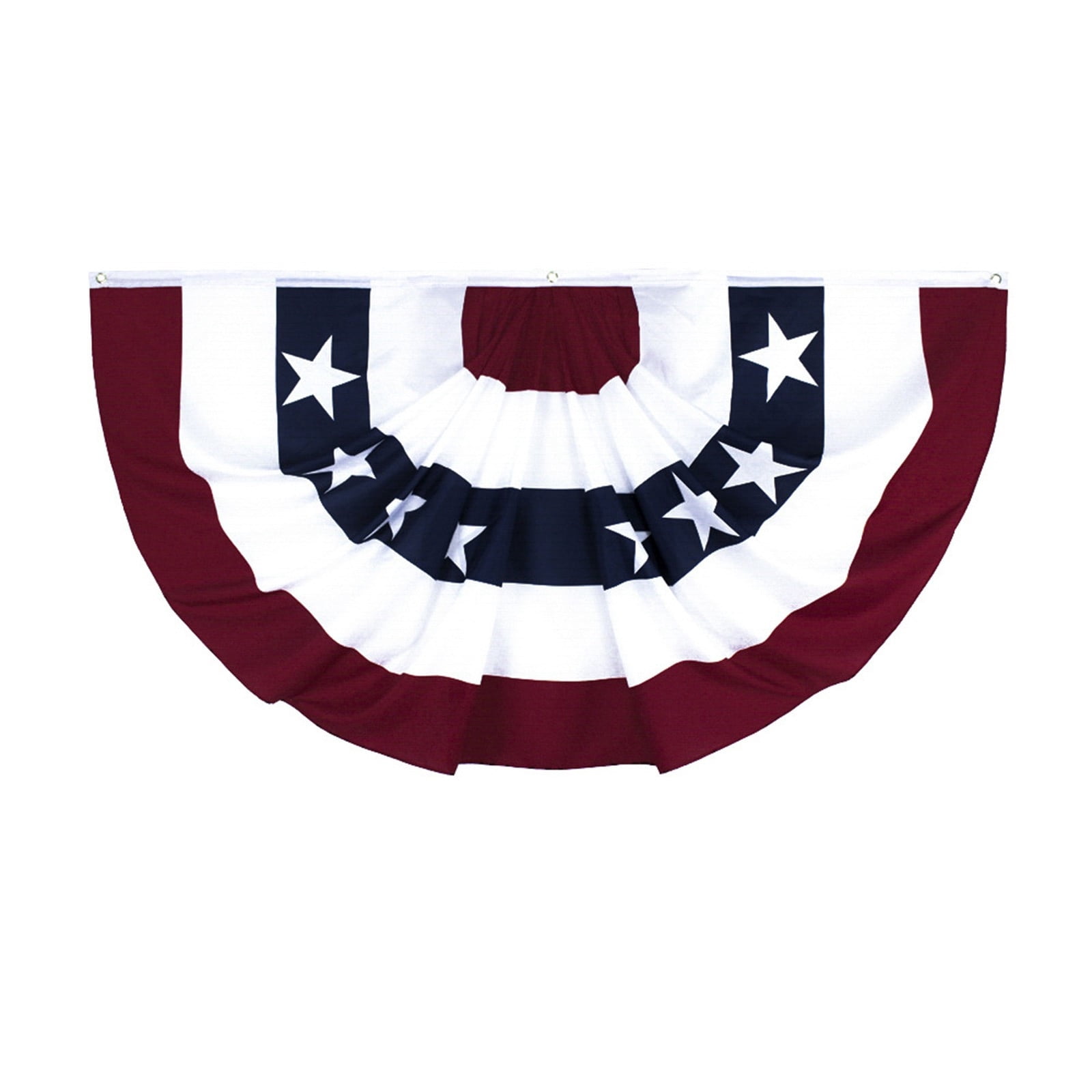 Wine Independence Day Scalloped Flag Star and Stripe Printed Yard Fence ...