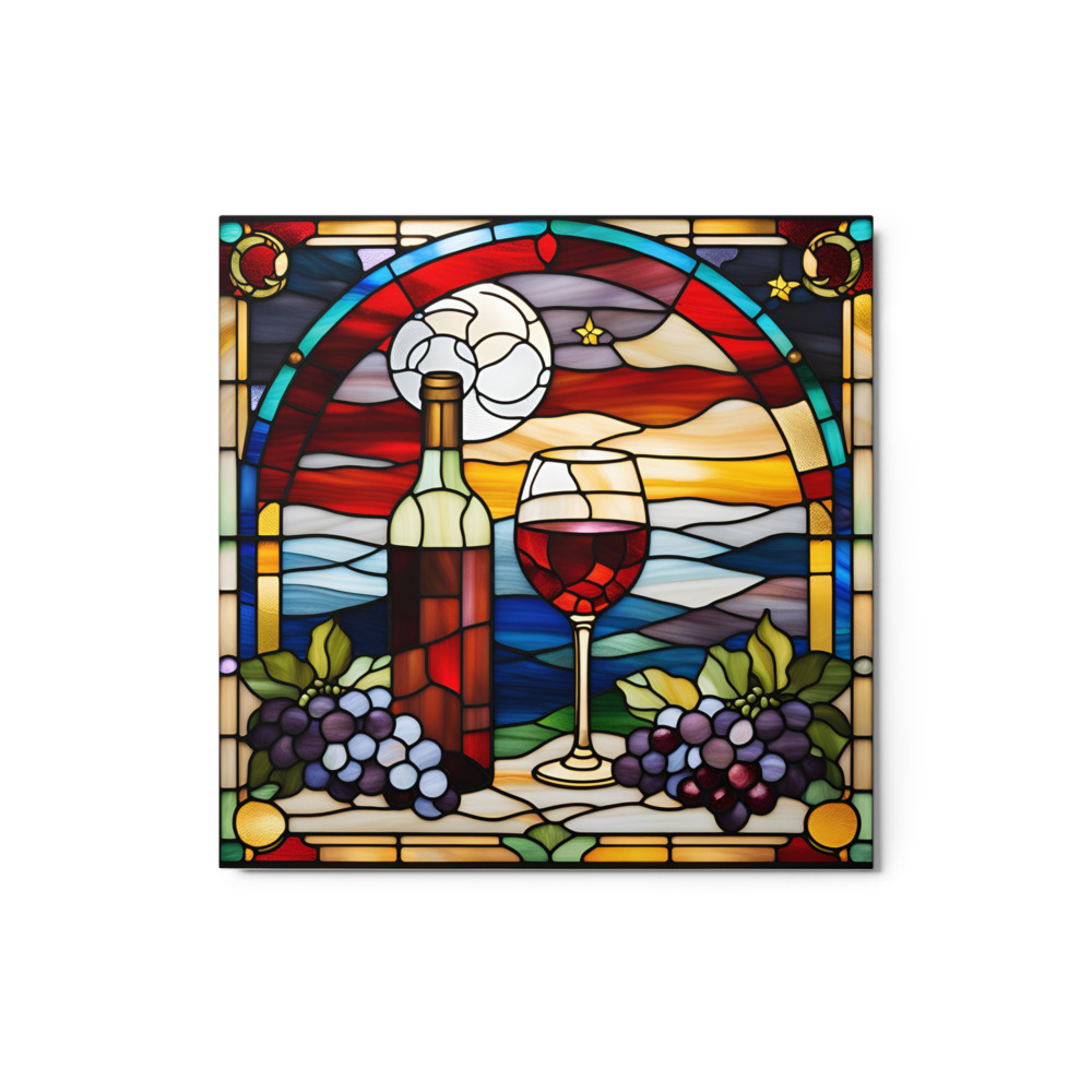 Wine-Inspired Stained Glass Metal Prints Collection – Glossy Metal Art ...