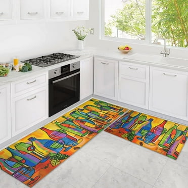 Kashi Home Kitchen Rug, Printed Area Rug, Durable Floor, Door Mat ...