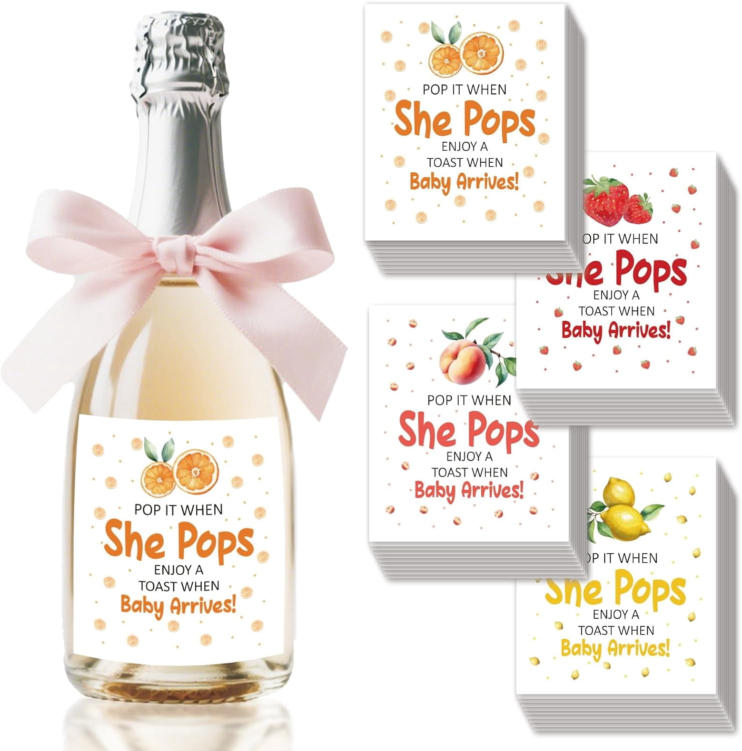 Wine Labels for Bottles 10 Sets of 4 Styles Labels Baby Shower Wine ...