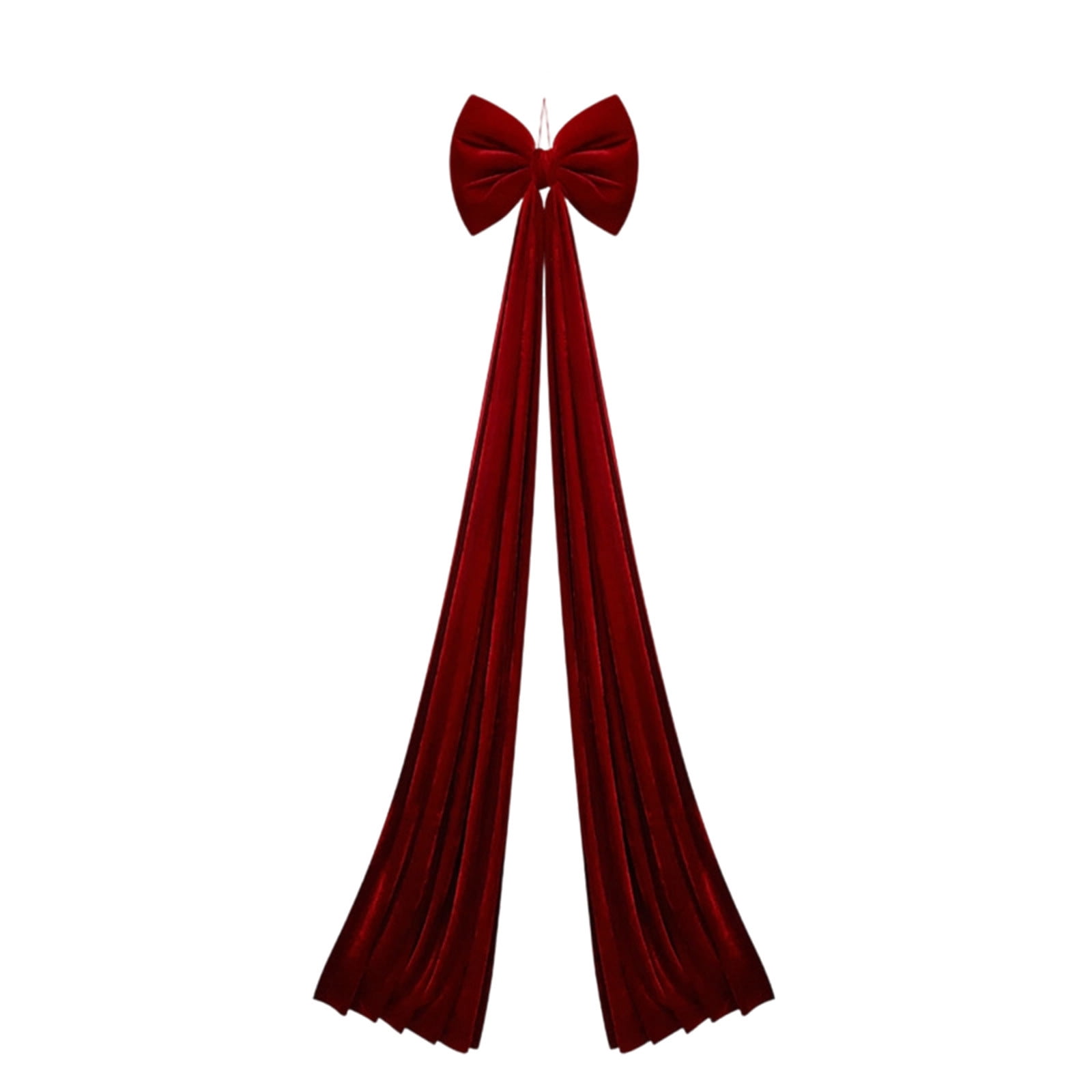 Wine Large Velvet Bow Christmas Decoration, Oversized Cloth Ribbon With ...