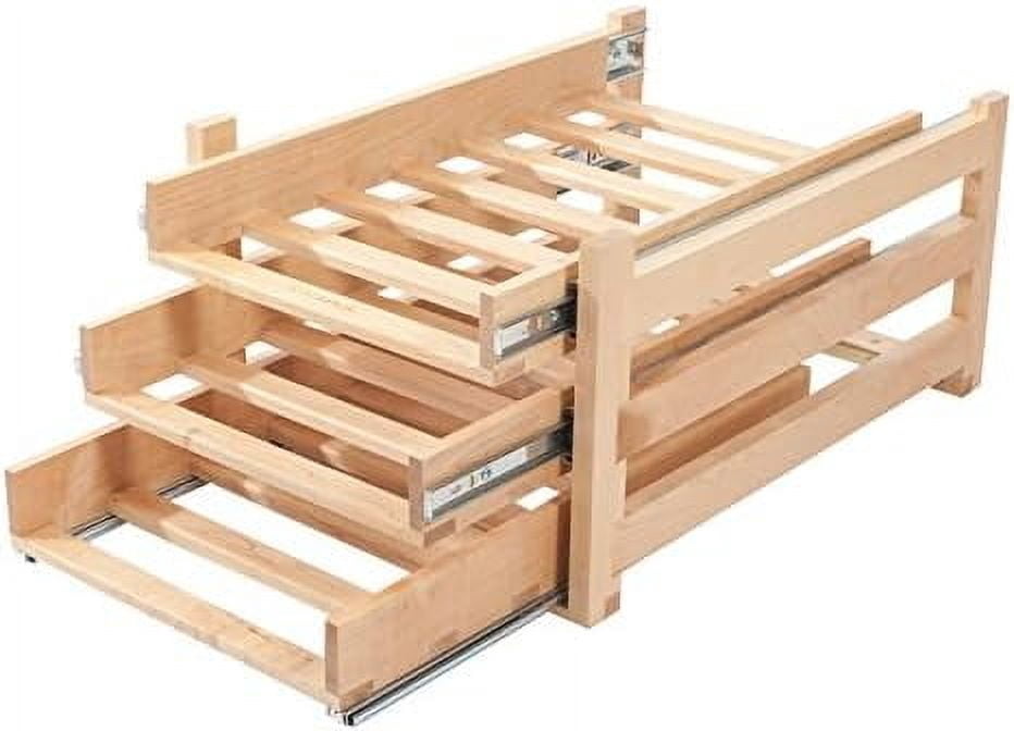 Wine Logic In-Cabinet Sliding Tray Wine 12-Bottle Solid Maple Wood ...