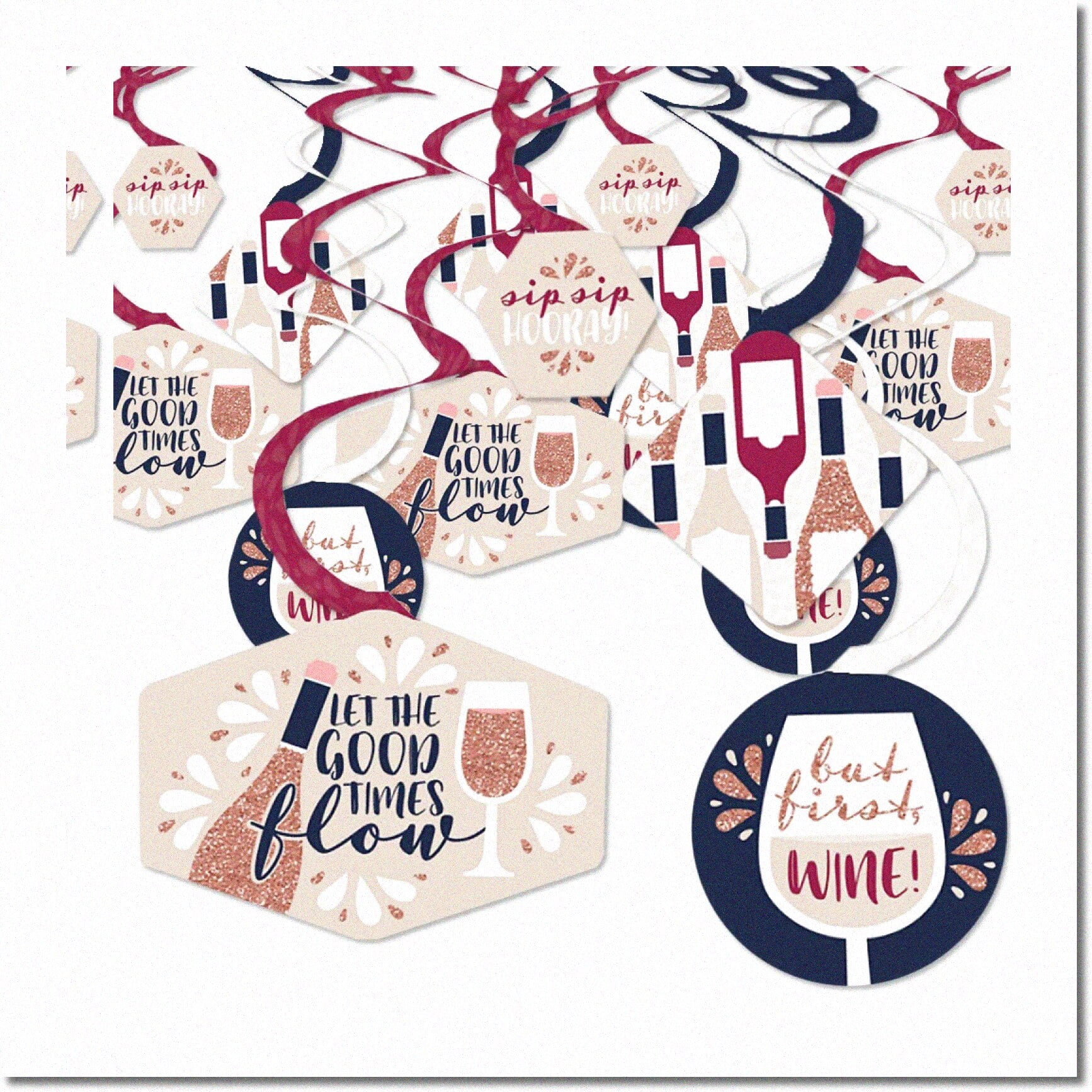 Wine Lovers' Delight: Swirling Sensations - 40 Hanging Decorations for ...