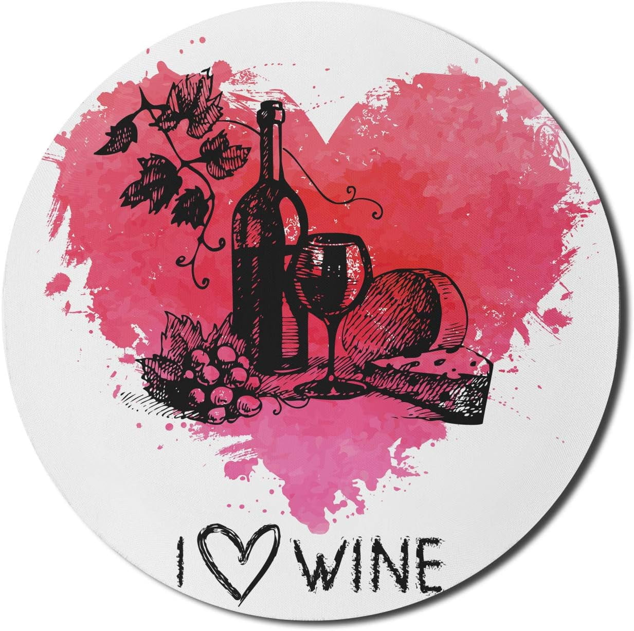 Wine Mouse Pad for Computers, Hand Drawn Sketch Illustration Watercolor ...