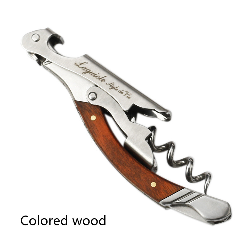 Wine Opener Corkscrew Wood Handle Beer Can Bottle Openers Stainless ...