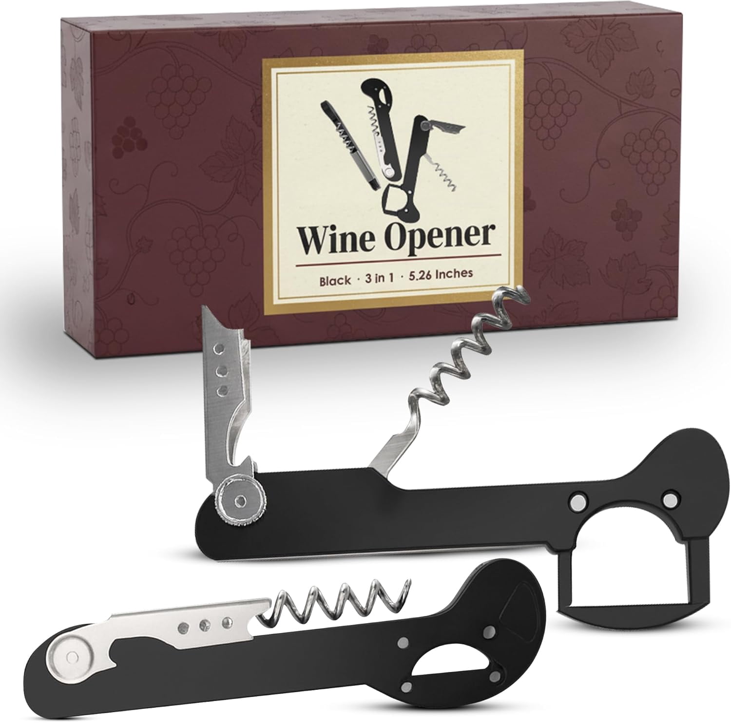 Wine Opener, Key for Servers, Waiters , Travel Bottle Cork Screw, with ...