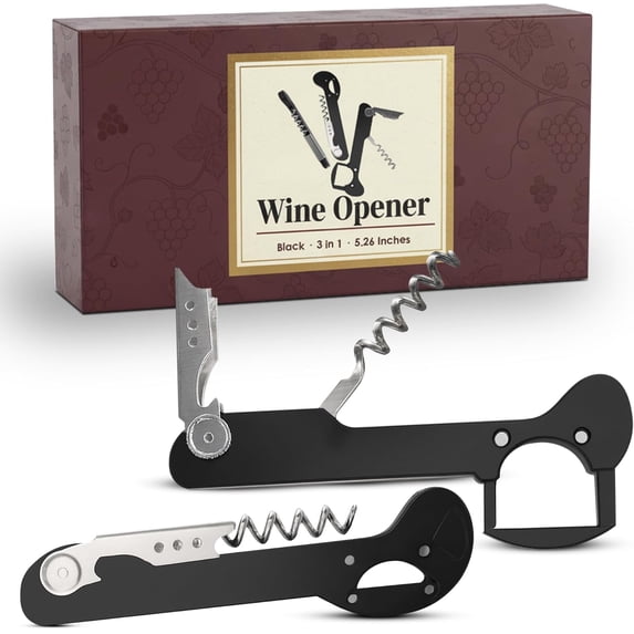 Wine Opener, Key for Servers, Waiters , Travel Bottle Cork Screw, with ...