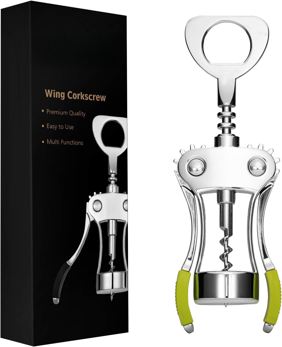 Wine Opener, Zinc Alloy Premium Wing Corkscrew with Multifunctional ...