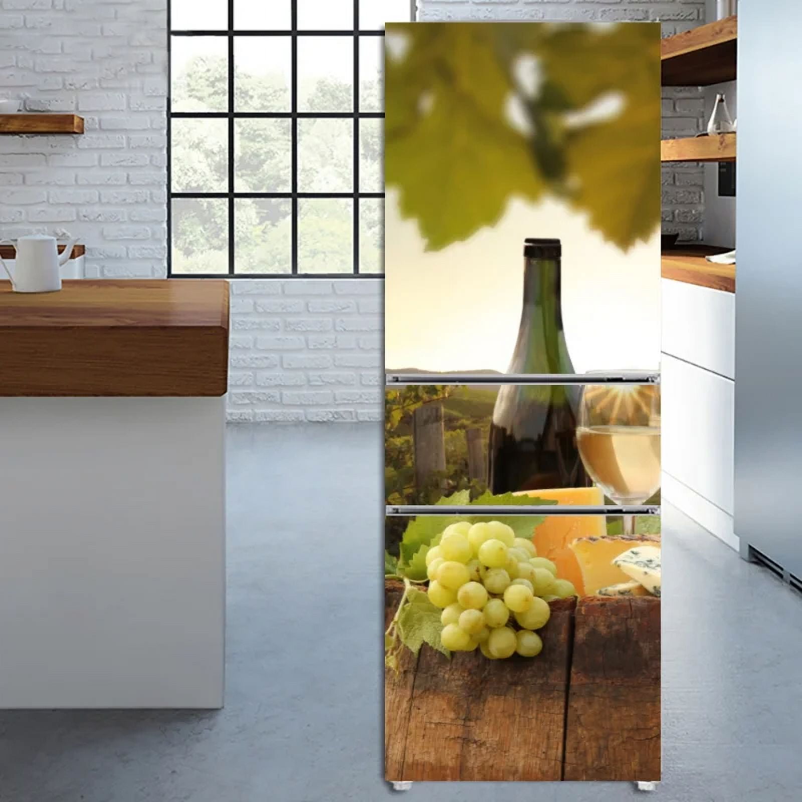 Wine Print Refrigerator Magnet Full Door Cover Grape Drink Fridge ...