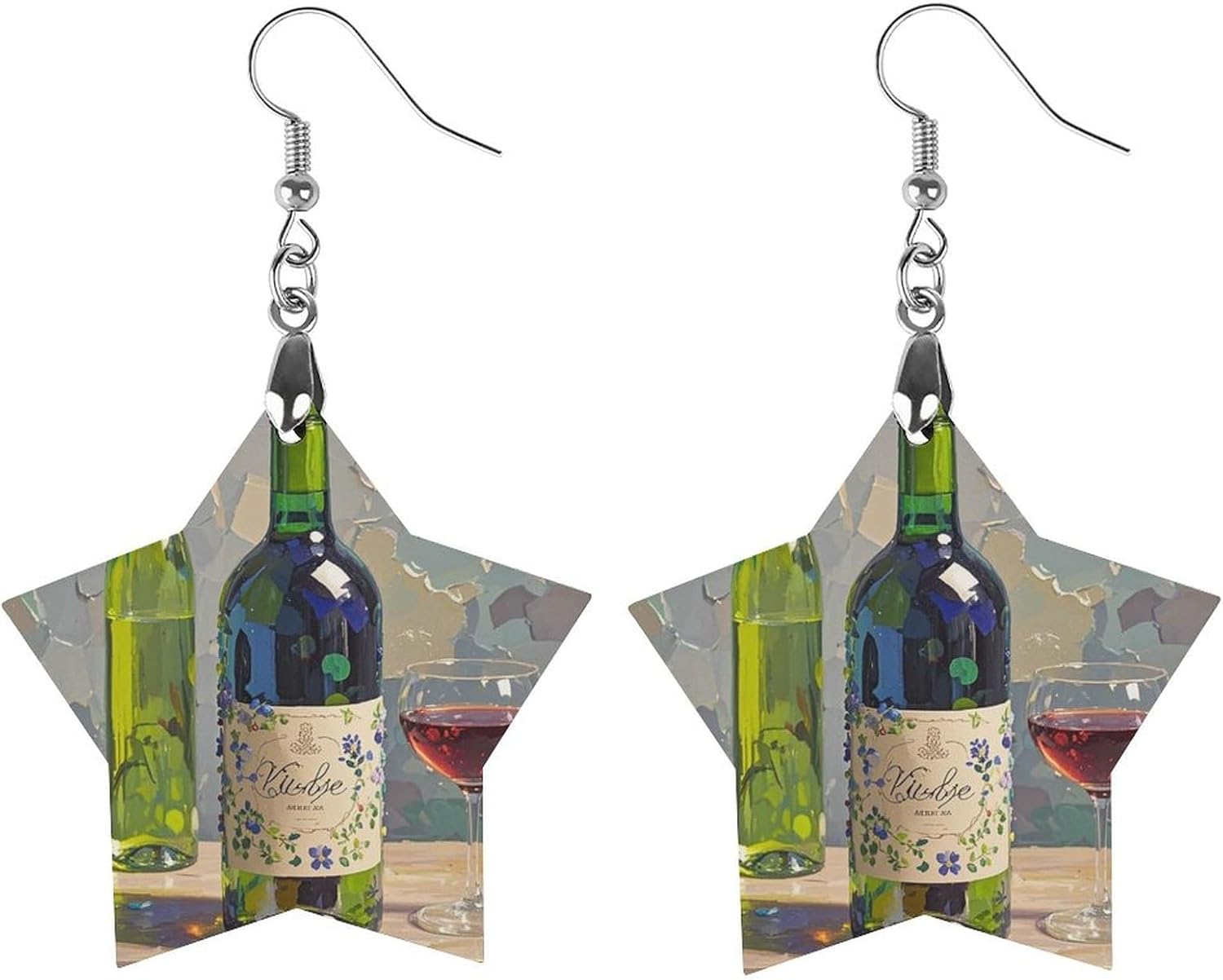 Wine Professional Bottles Art Drop Earrings Geometric Lightweight ...
