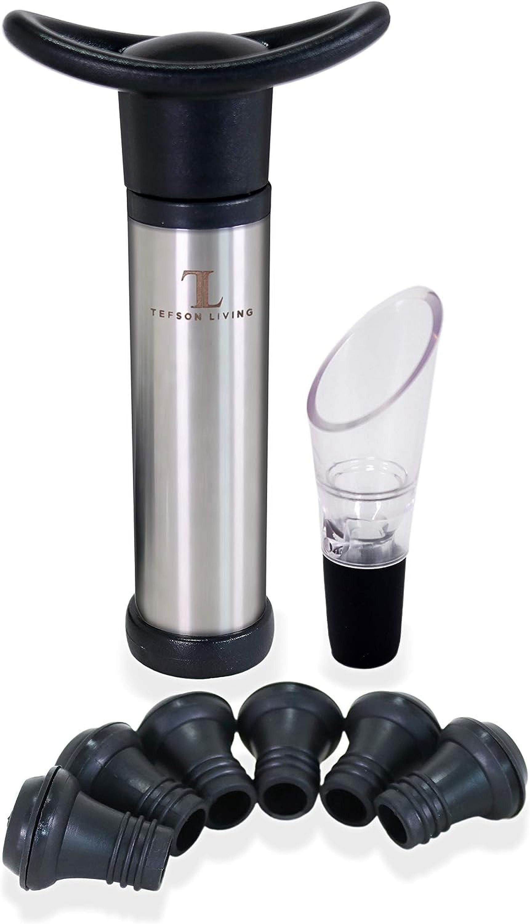 Wine Pump with 6 Reusable Wine Stoppers to Preserve and Keep Wine Fresh ...