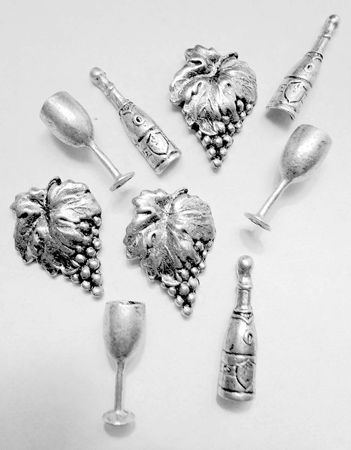Wine Push Pins, Grapes, Wine Glasses, Wine Bottle, 15 pc set, Antique ...