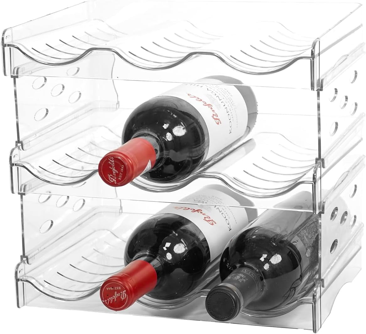 Wine Rack for Countertop, Fridge, Inside Cabinet, 3 Tier Plastic ...