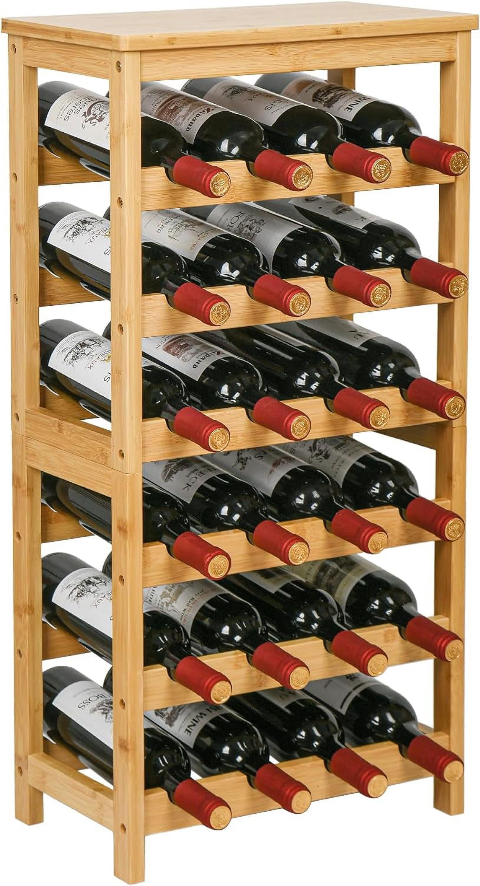 VFDTBUHN Freestanding Floor 6 Tier Wine Storage Shelves with Top 24 ...