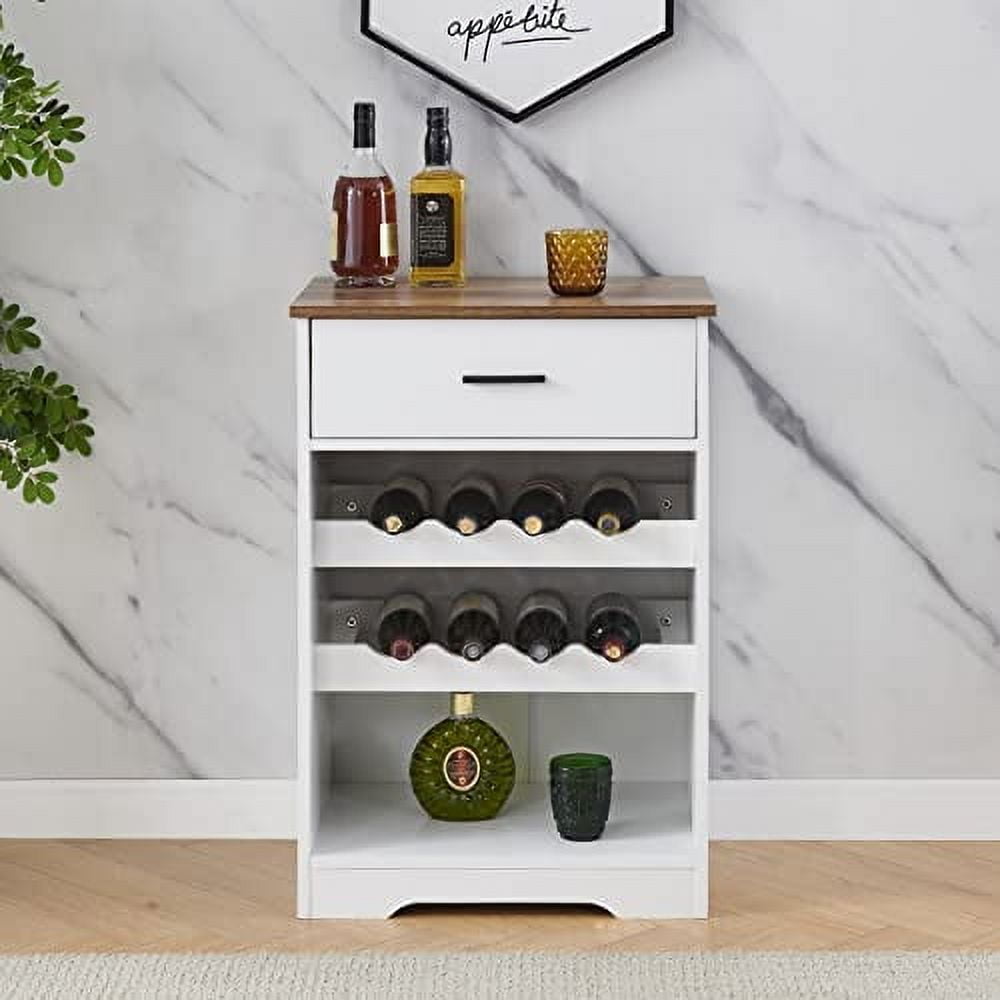 Wine Rack,Free Standing Small Storage Cabinet with 8-Bottle and Drawer ...