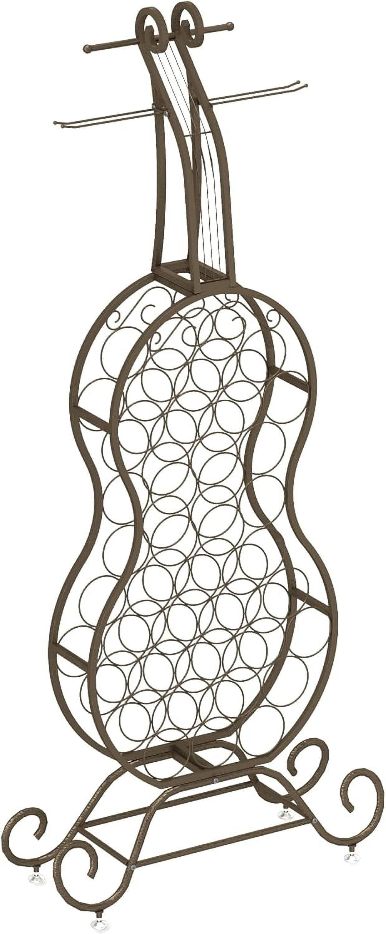 Wine Rack Freestanding Floor with Cello-Shaped, 32-Bottle Metal Wine ...