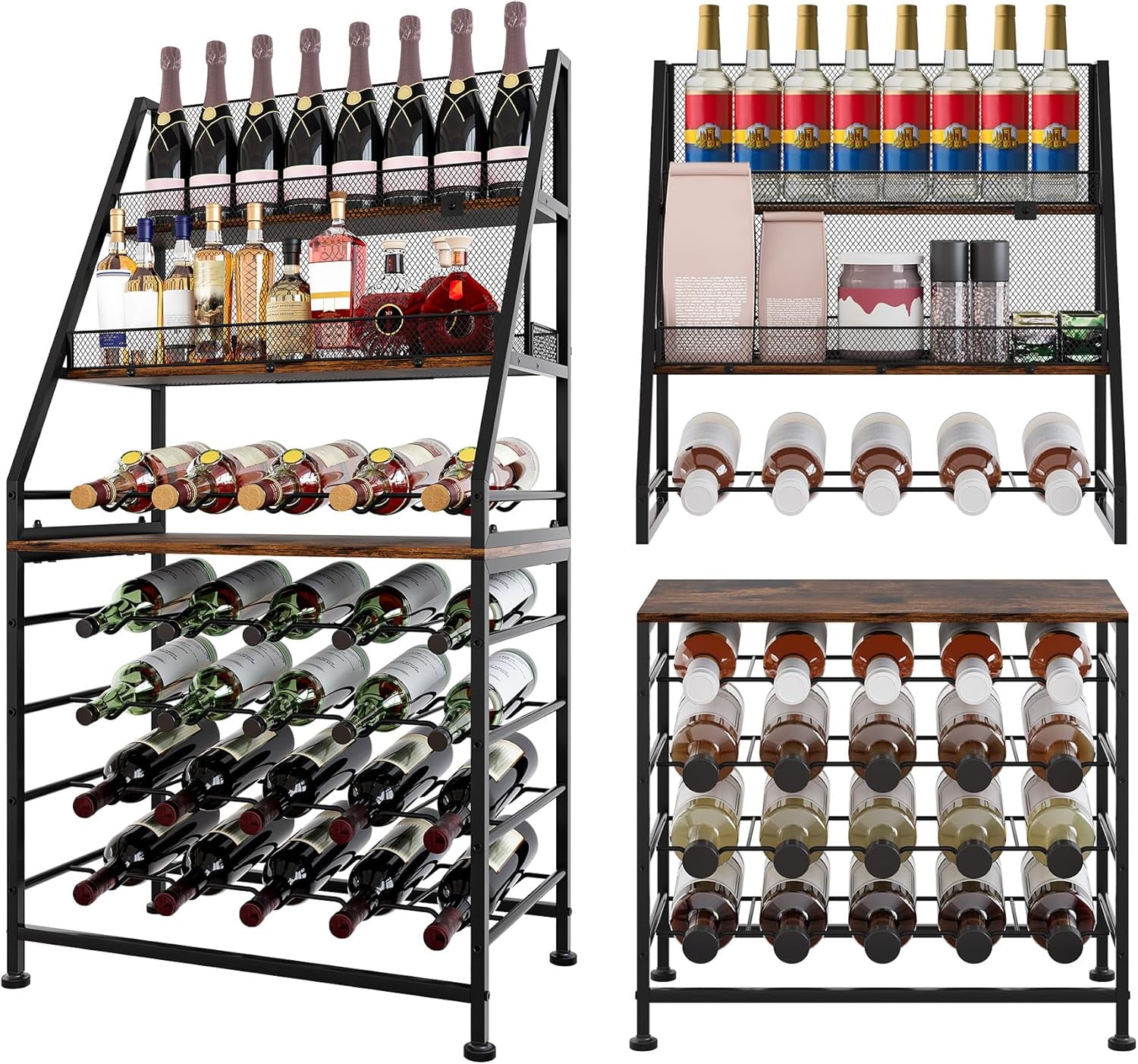 Wine Rack Freestanding Floor Modular Split 40 Bottles Vertical ...