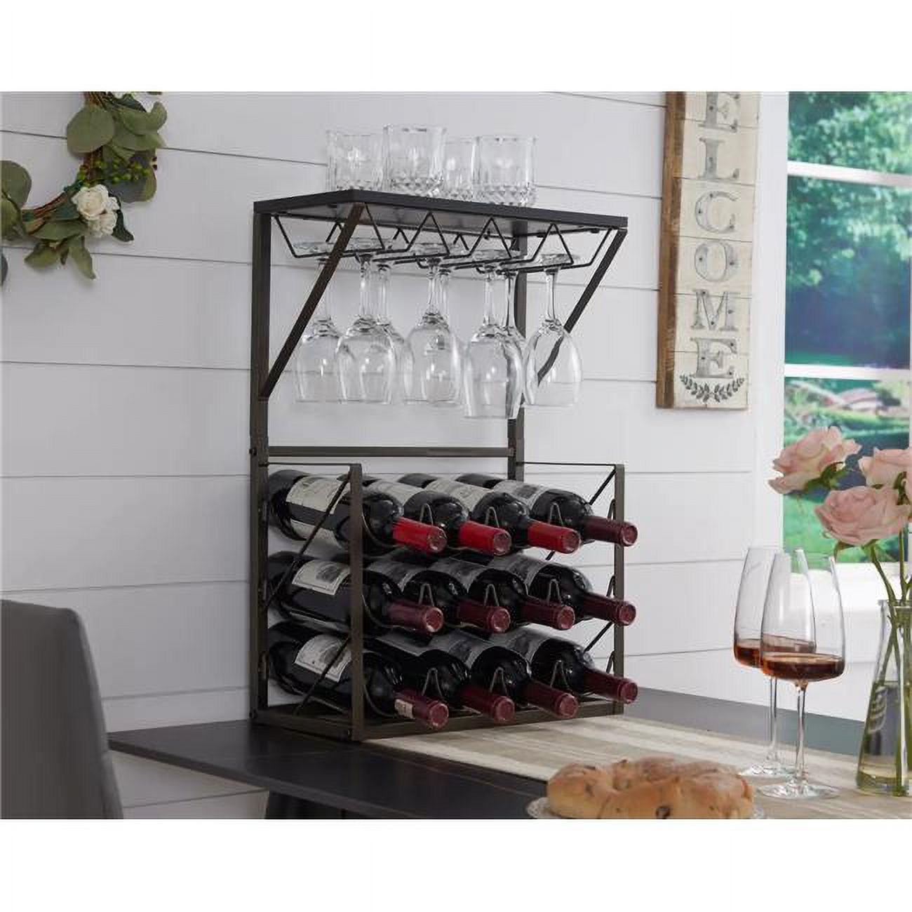 Wine Rack, Pewter & Marble - Walmart.com