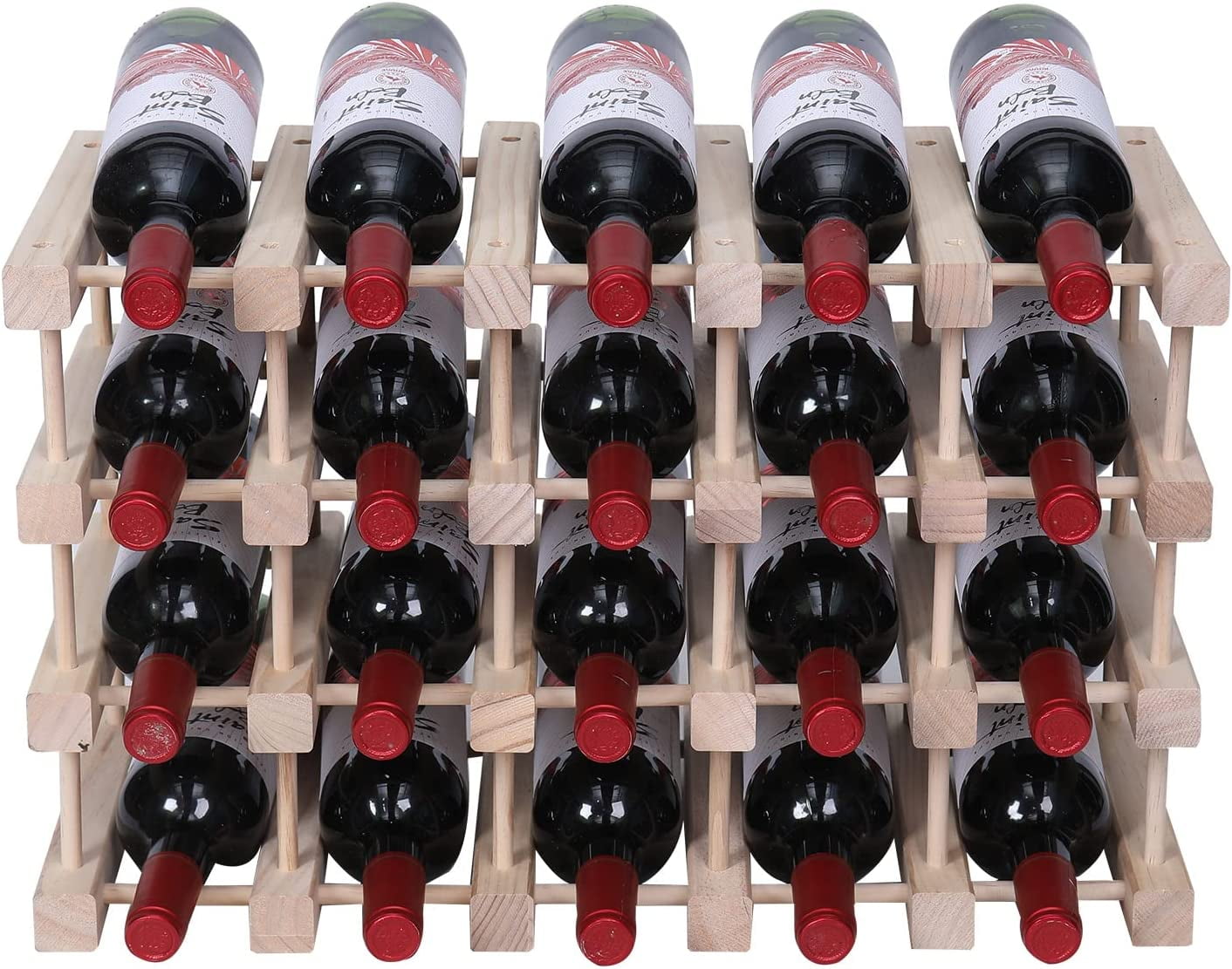 Wine Rack Small countertop Cabinet Stackable Storage Wooden ...