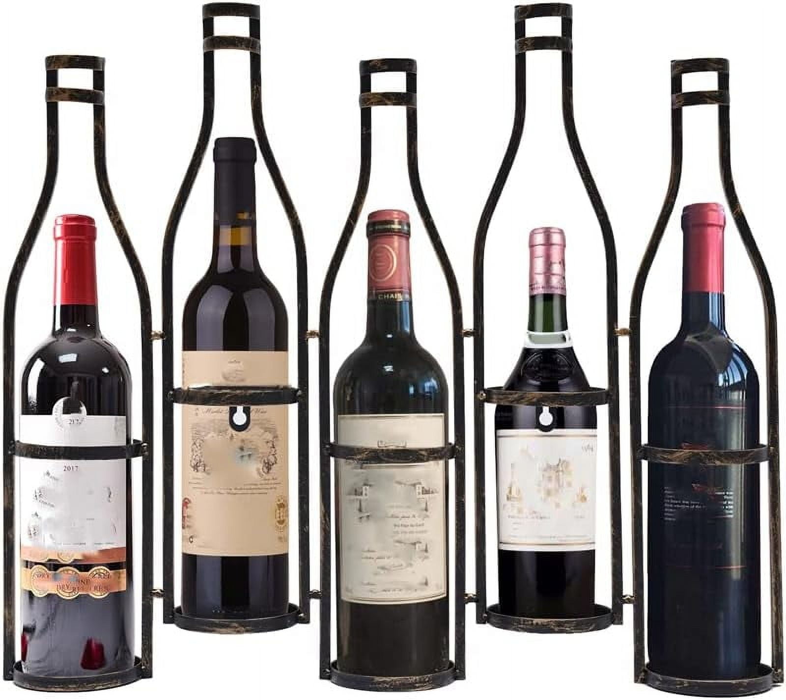 Wine Rack Wall Mount, Wall Mounted Wine Racks for 5 Bottles, Bronze ...