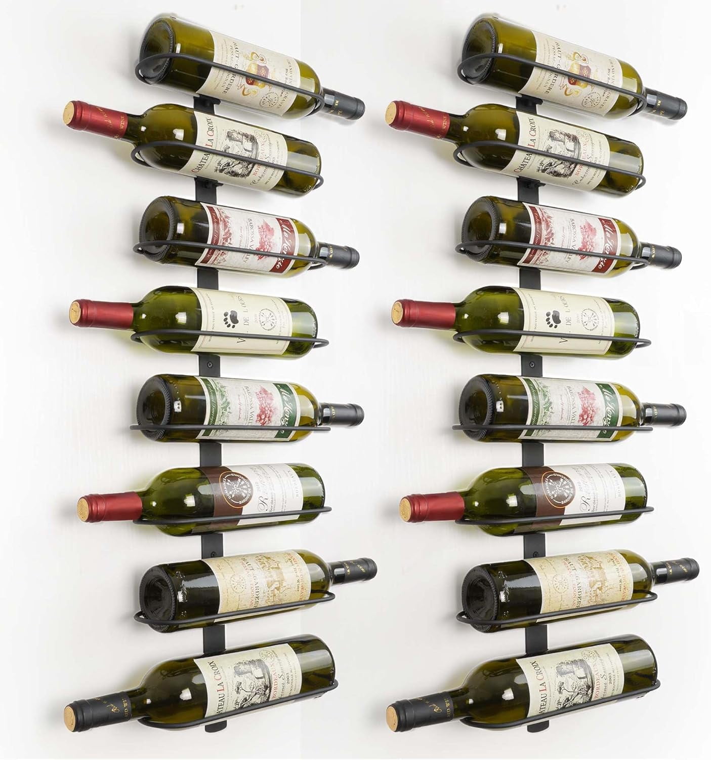 Wine Rack Wall Mounted: 16 Bottles Wine Bottle Holder Hanging Bar ...