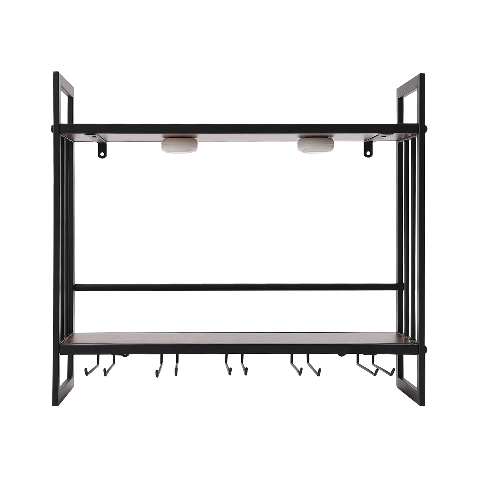 Wine Rack Wall Mounted w/5 Stem Glass Holder 16 RGB Wine Glasses Bottle ...