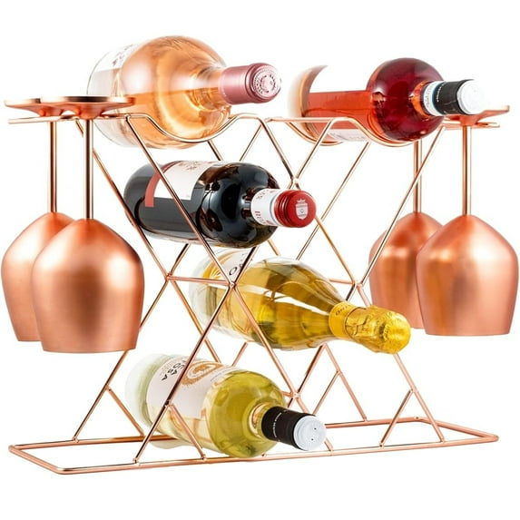 Wine Racks Countertop Storage - Countertop Wine Rack with Glass Holder ...
