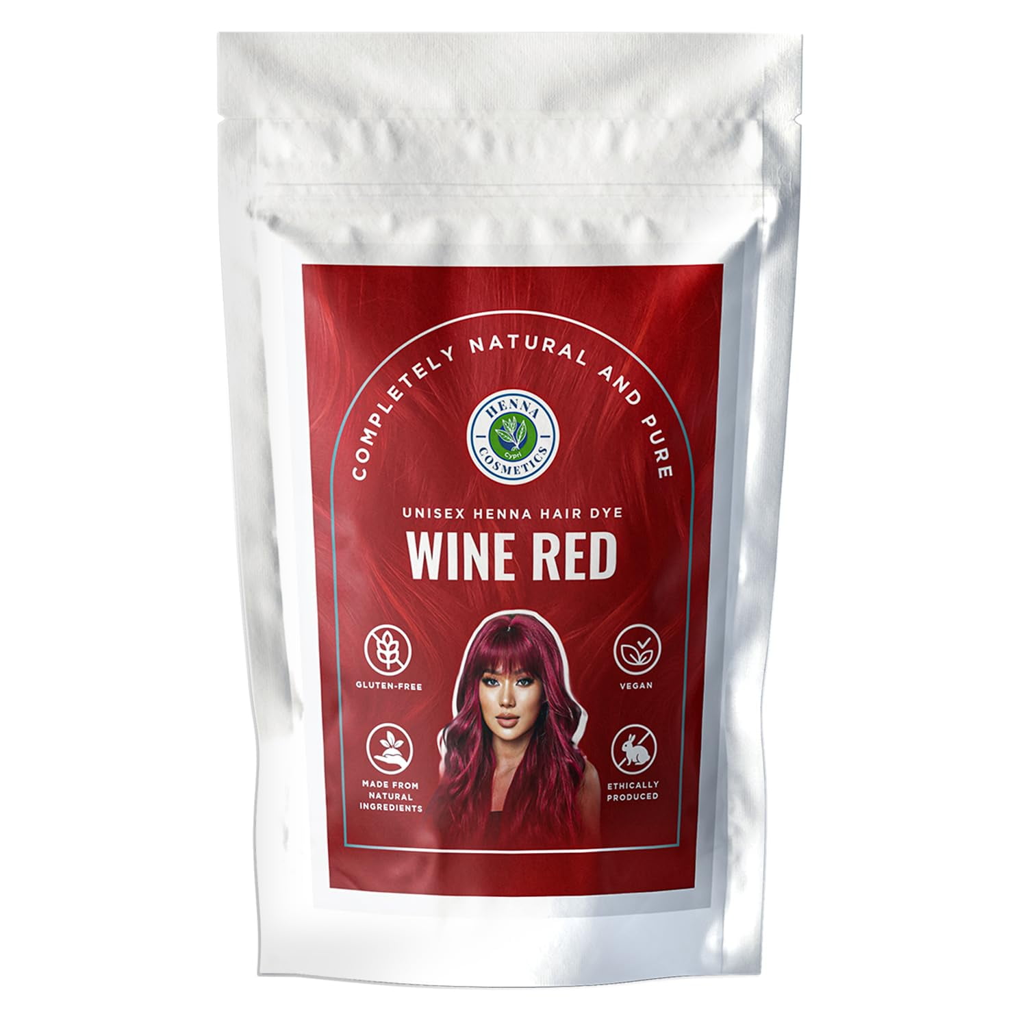 Wine Red 400 g | 100% Natural Hair Dye Kit | Vibrant Colors with 50 g ...
