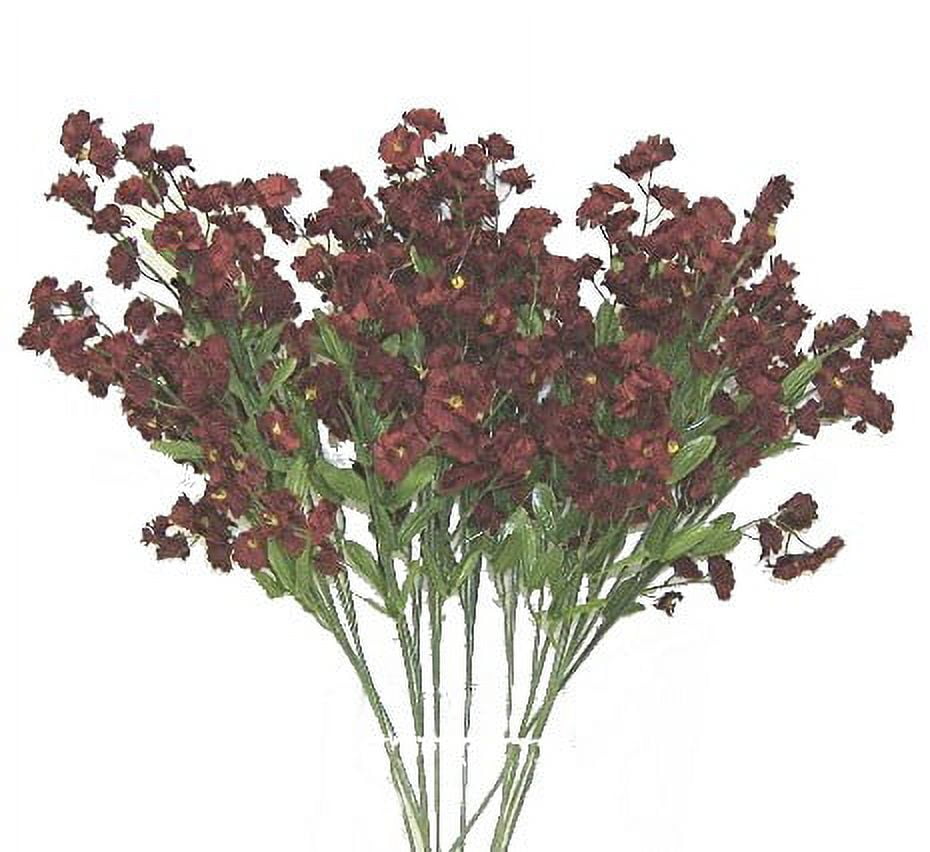 Wine Red Baby Breath 18in Artificial Polysilk Faux Fake Flower ...