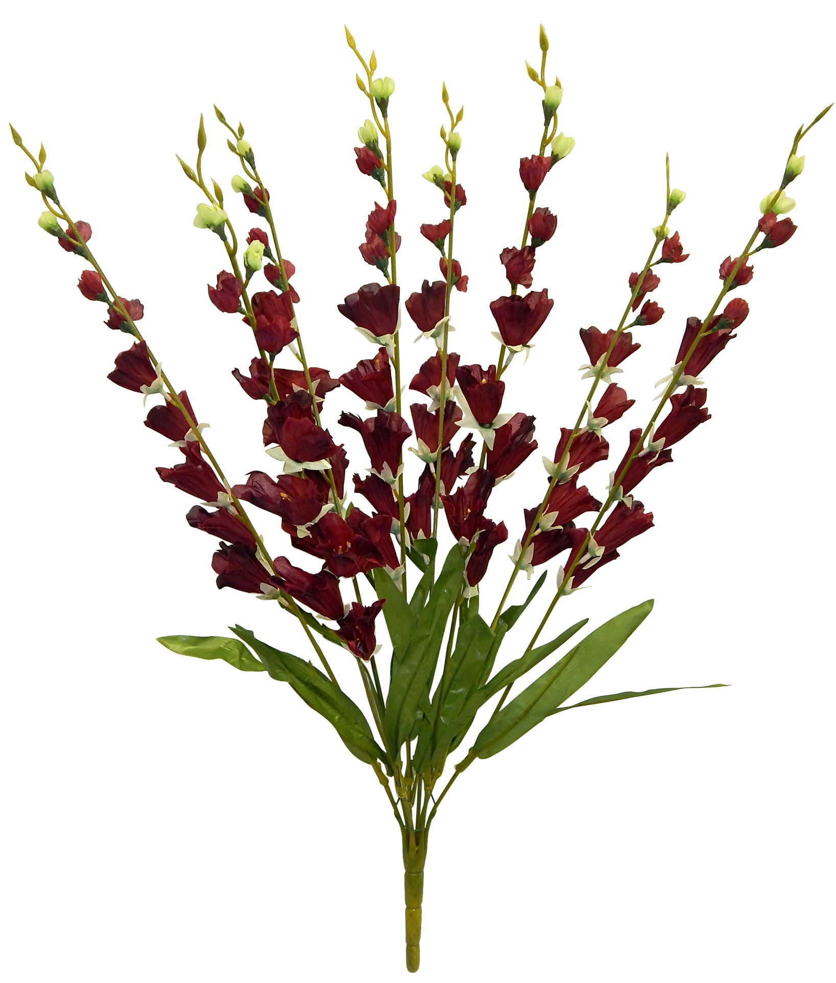 Wine Red Bells of Ireland 32in Artificial Polysilk Faux Fake Shell ...