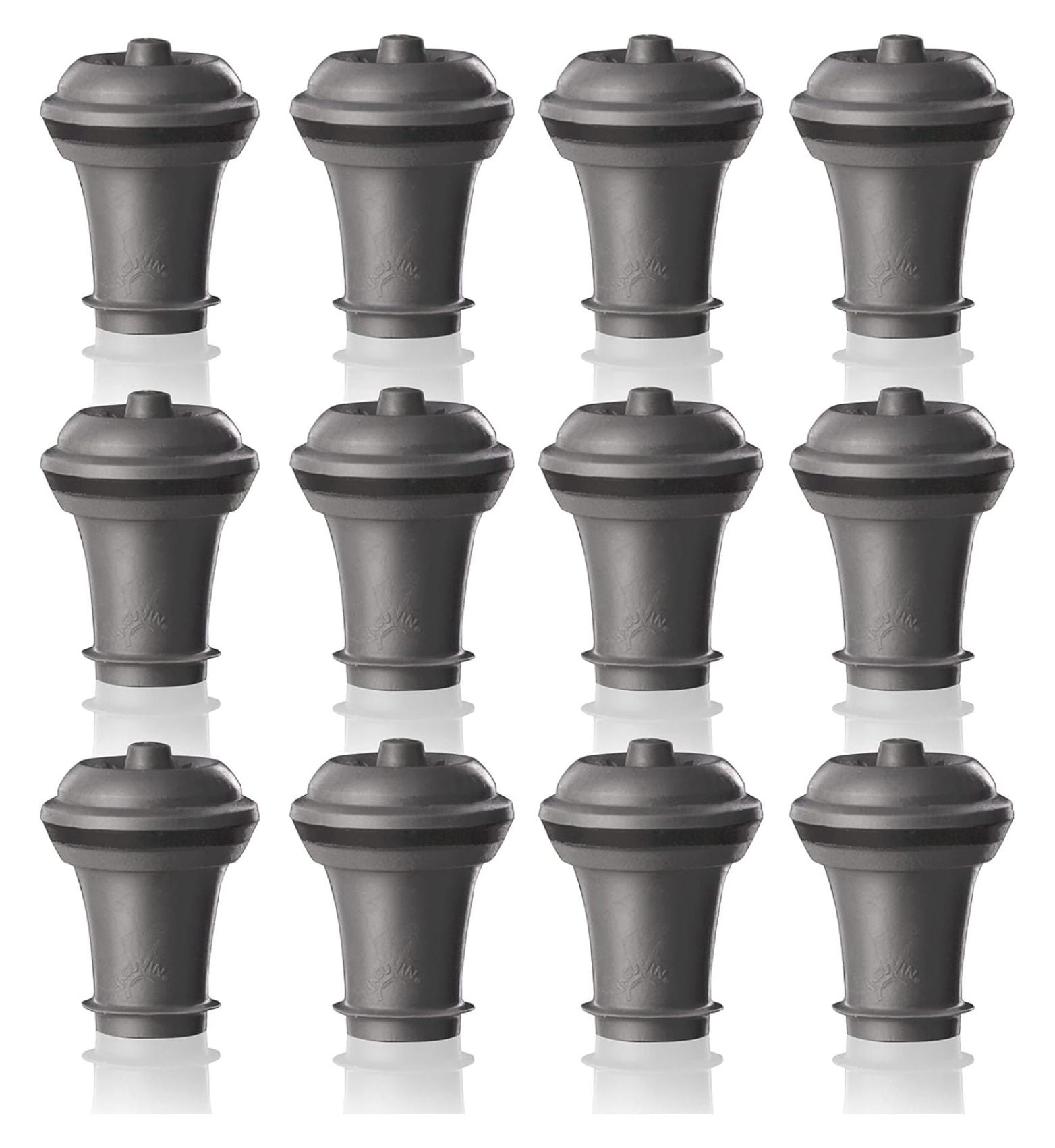 Wine Saver Vacuum Stoppers - Set of 12 - Gray - Airtight Seal for ...