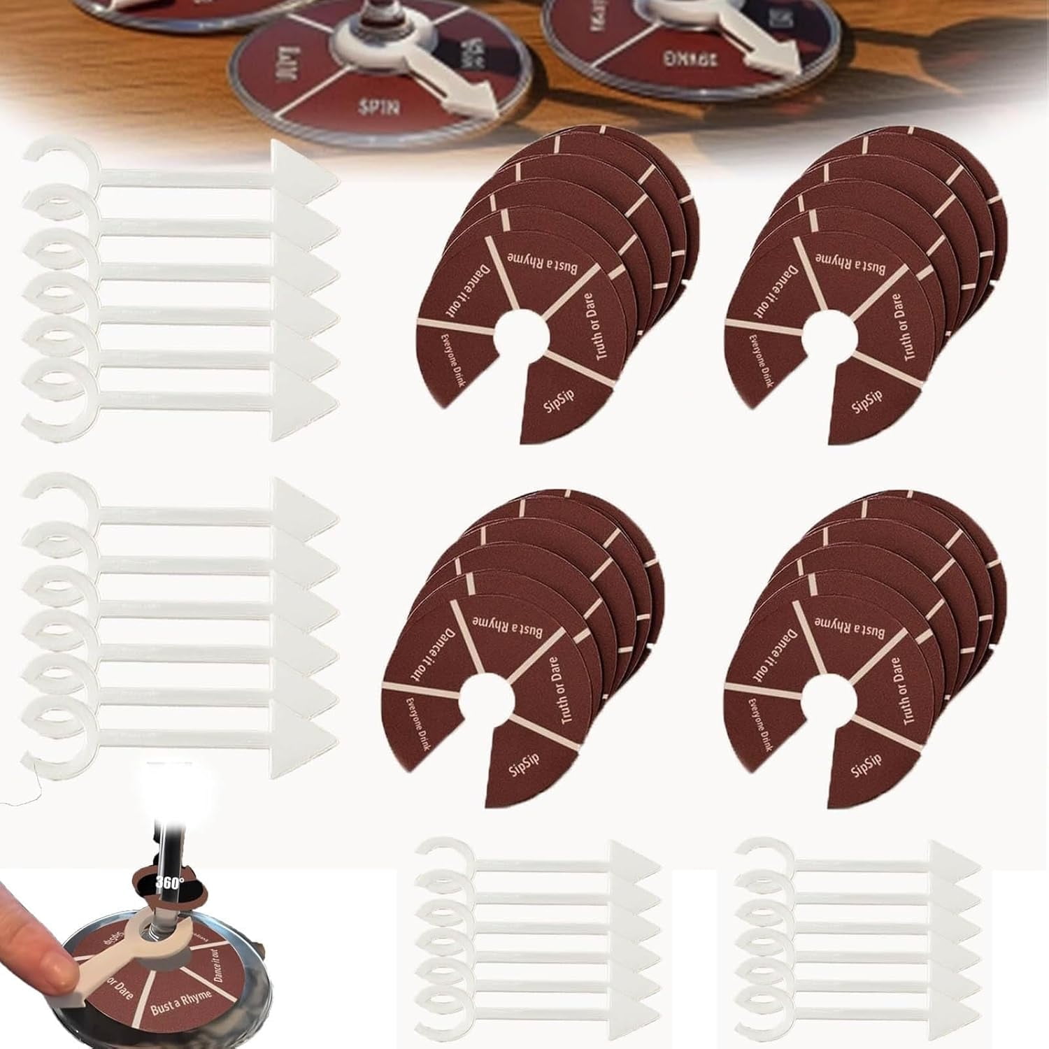 Wine Not Spin-Fun Party Drinking Game, 24PCS Wine Glass Spinner Party ...