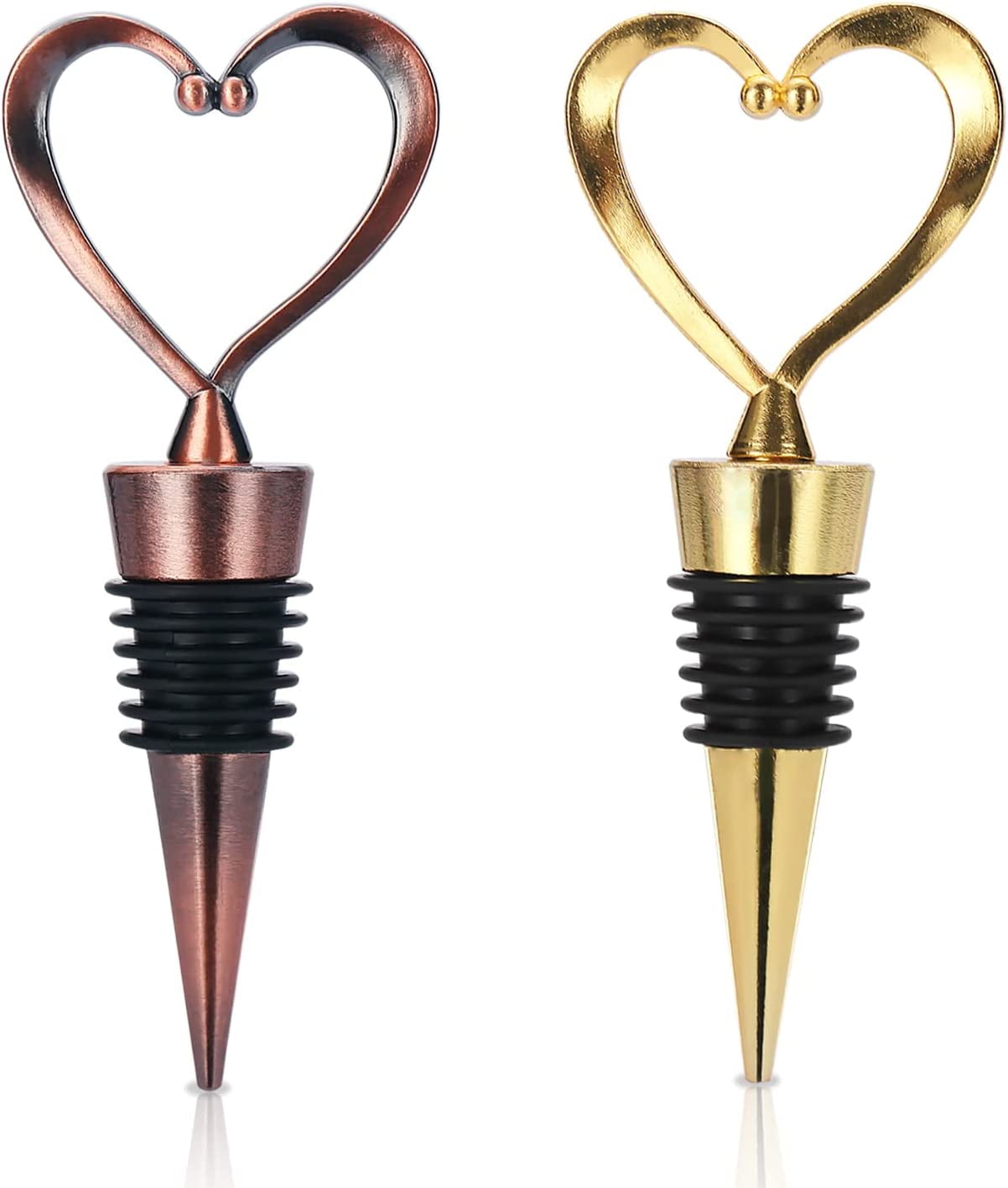 Wine Stopper Bottle Stoppers 2 Pack, Stainless Steel Reusable Love ...