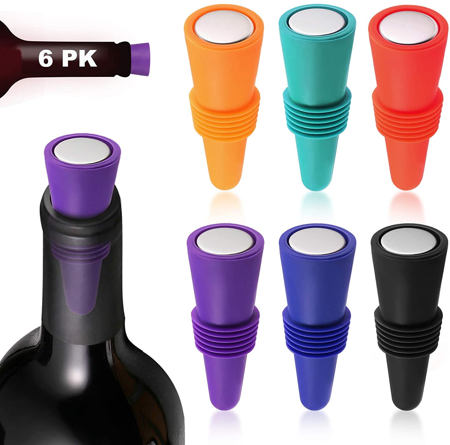 Wine Stoppers, Silicone Wine Bottle stopper and Beverage Bottle ...